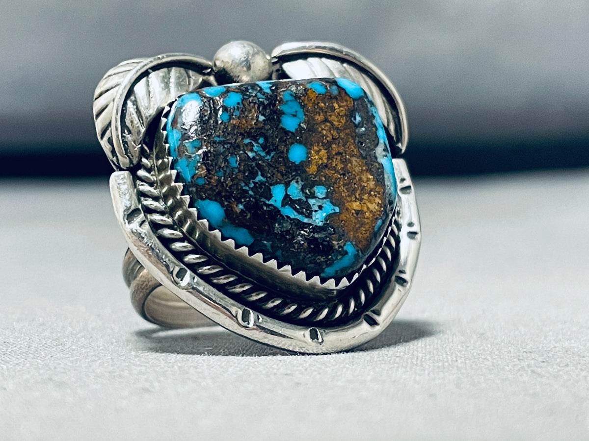 One Of The Best Vintage Bisbee Turquoise Sterling Silver Ring Old ...