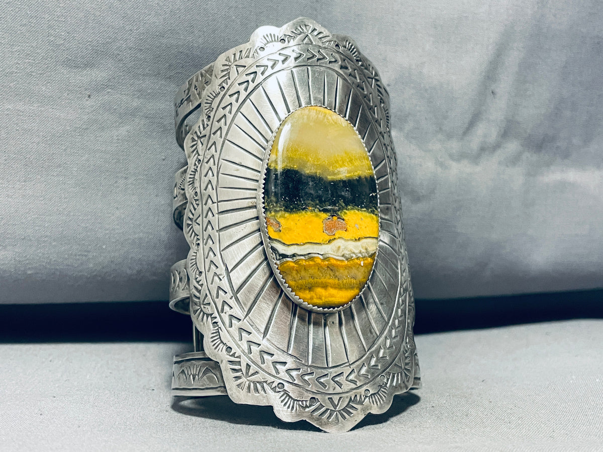 220 Grams Ya'll!!! Native American Navajo Yellow Jasper Sterling Silve ...