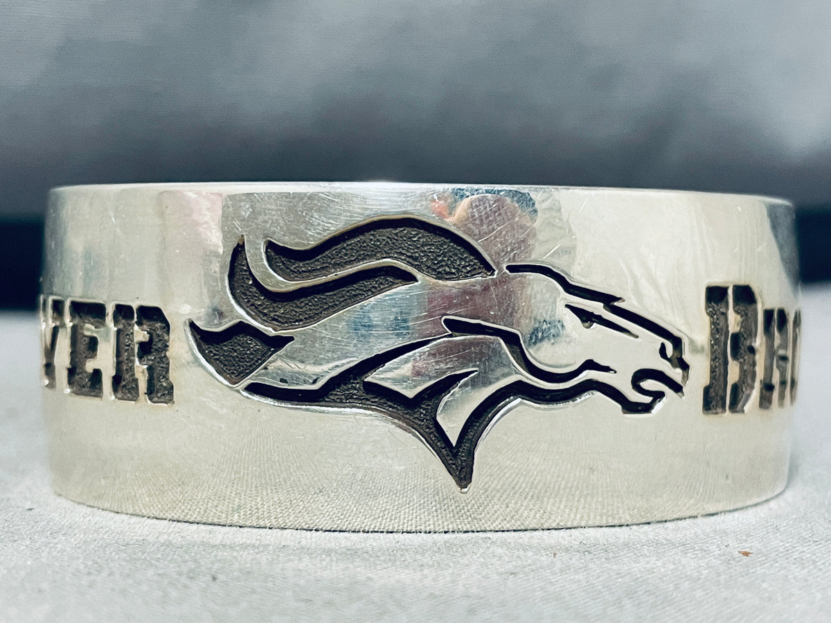 Freddy Douglas Native American Navajo Sterling Silver Denver Broncos B ...