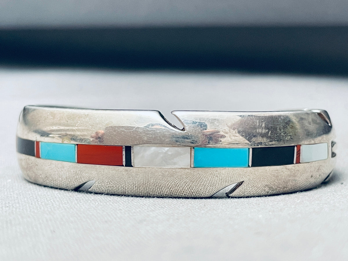 6.5 Inch Wrist Ray Tracey Vintage Native American Navajo Sterling Silv ...
