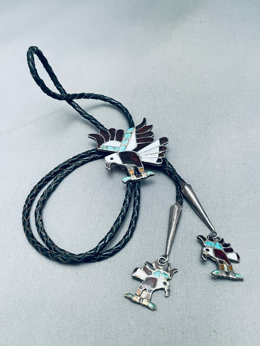 Rare Mid Century Vintage Native American Zuni Turquoise Eagle Inlay St ...