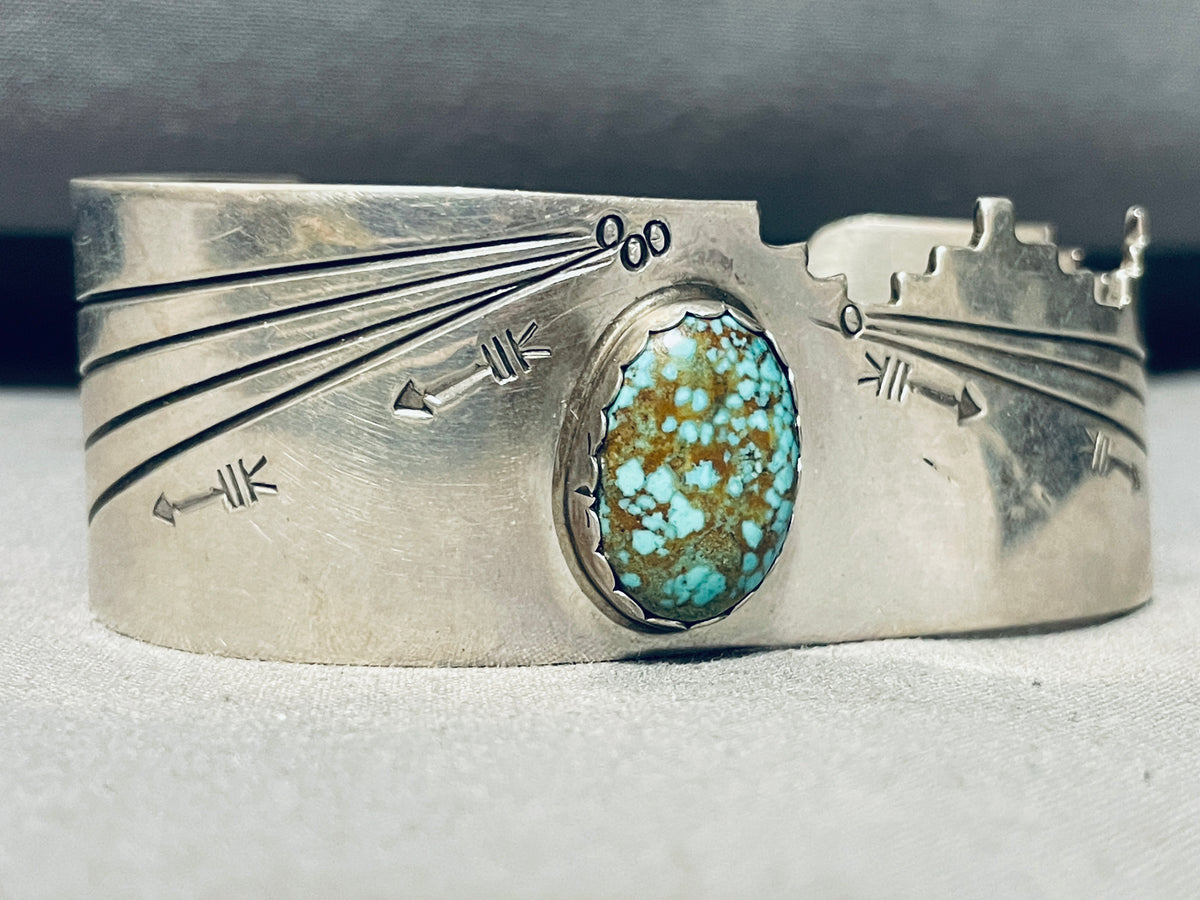 Ross Scott Vintage Native American Navajo Spiderweb Turquoise Sterling ...