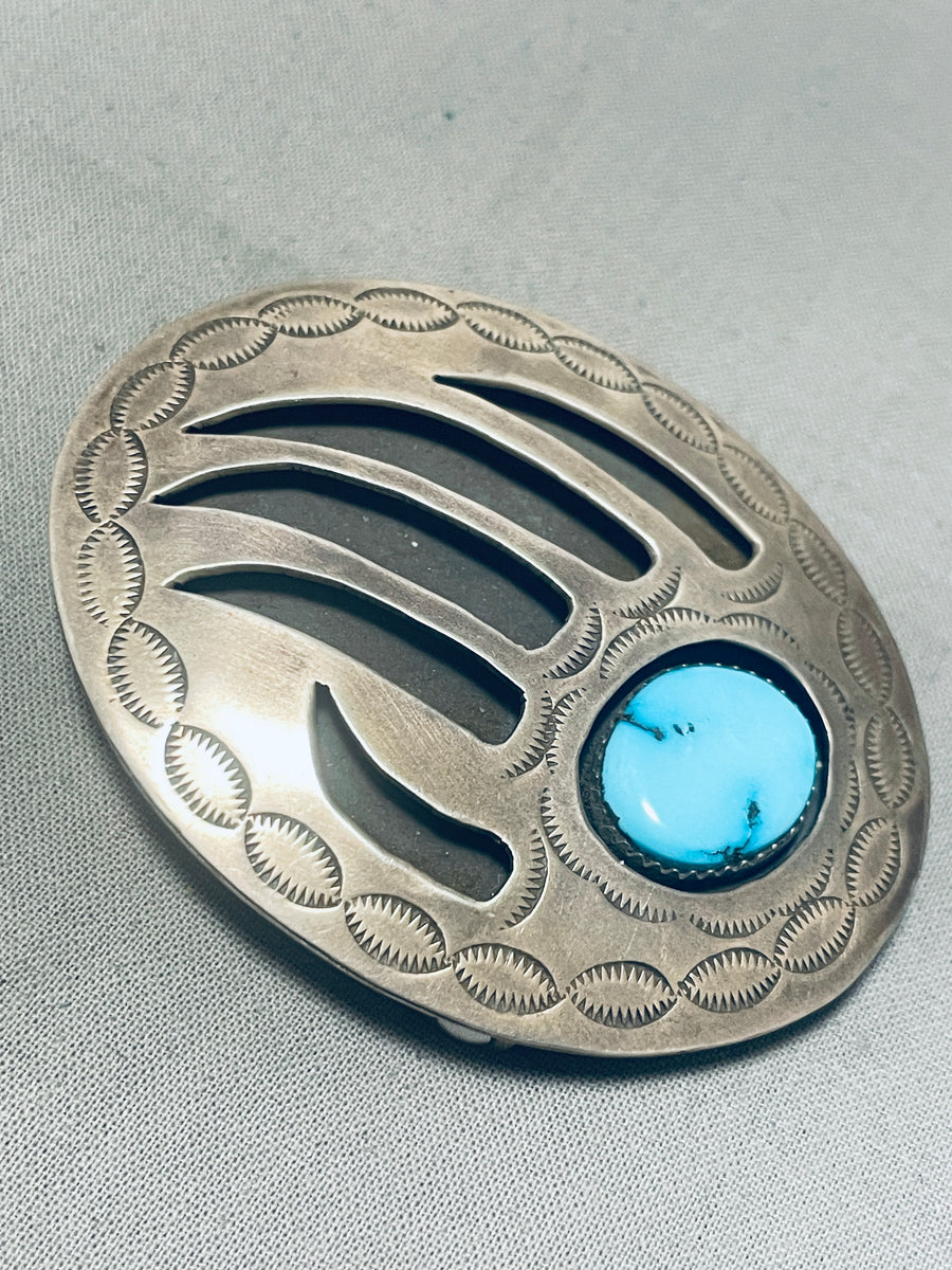 Paw Of Turquoise!! Vintage Native American Navajo Sterling Silver Buck ...