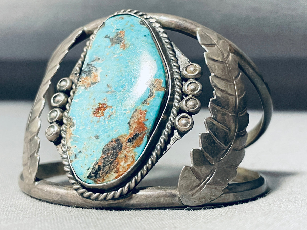 Museum Vintage Native American Navajo Sky Blue Turquoise Sterling Silv ...