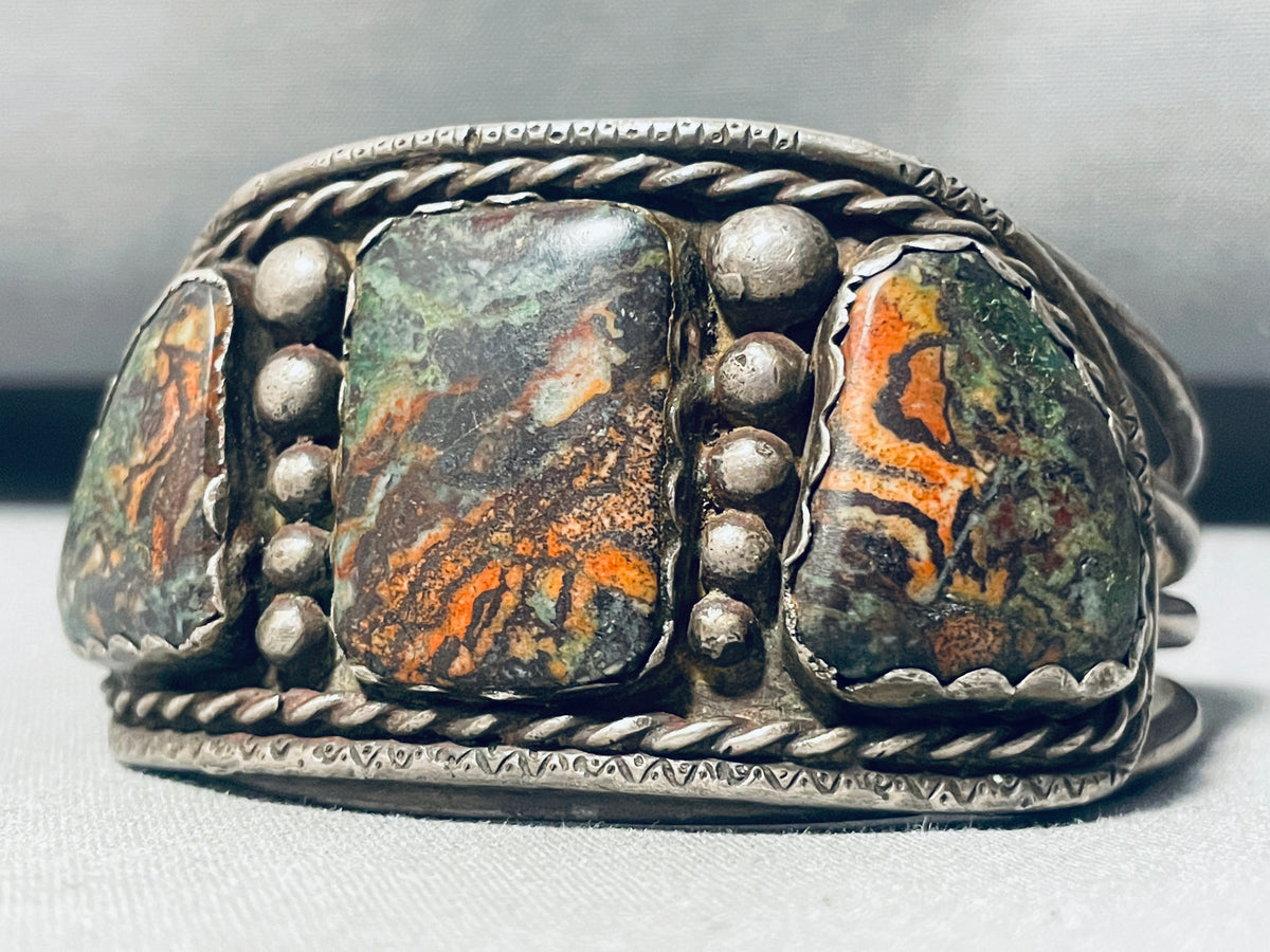 Candy Apple Agate!! Vintage Native American Navajo Sterling Silver Bra ...