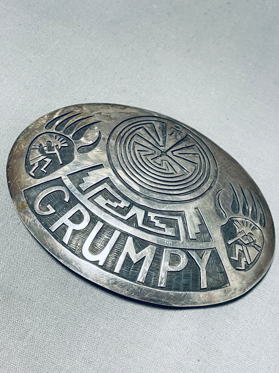 Grumpy!! :) Vintage Native American Hopi Sterling Silver Buckle 'Grump ...