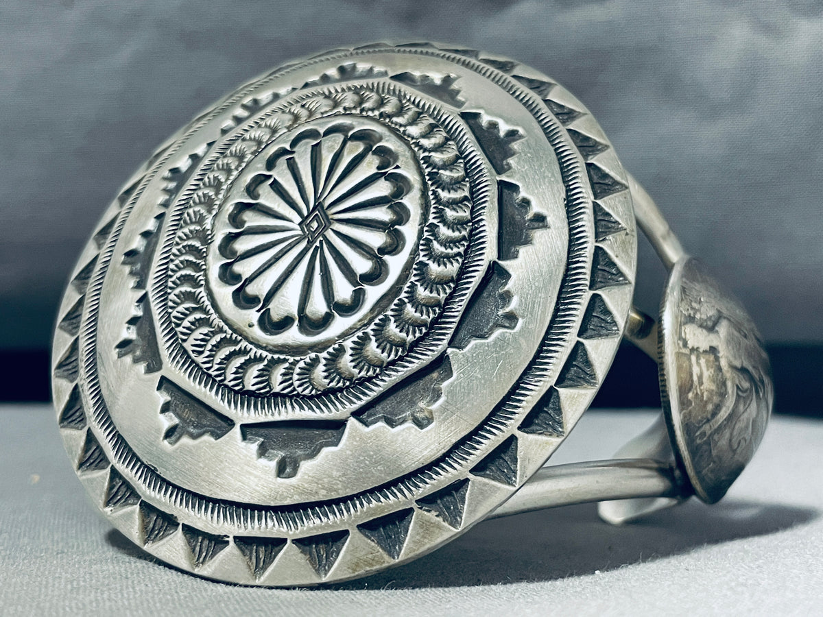 102 Grams!! Dynamic Native American Navajo Sterling Silver Concho & Co ...