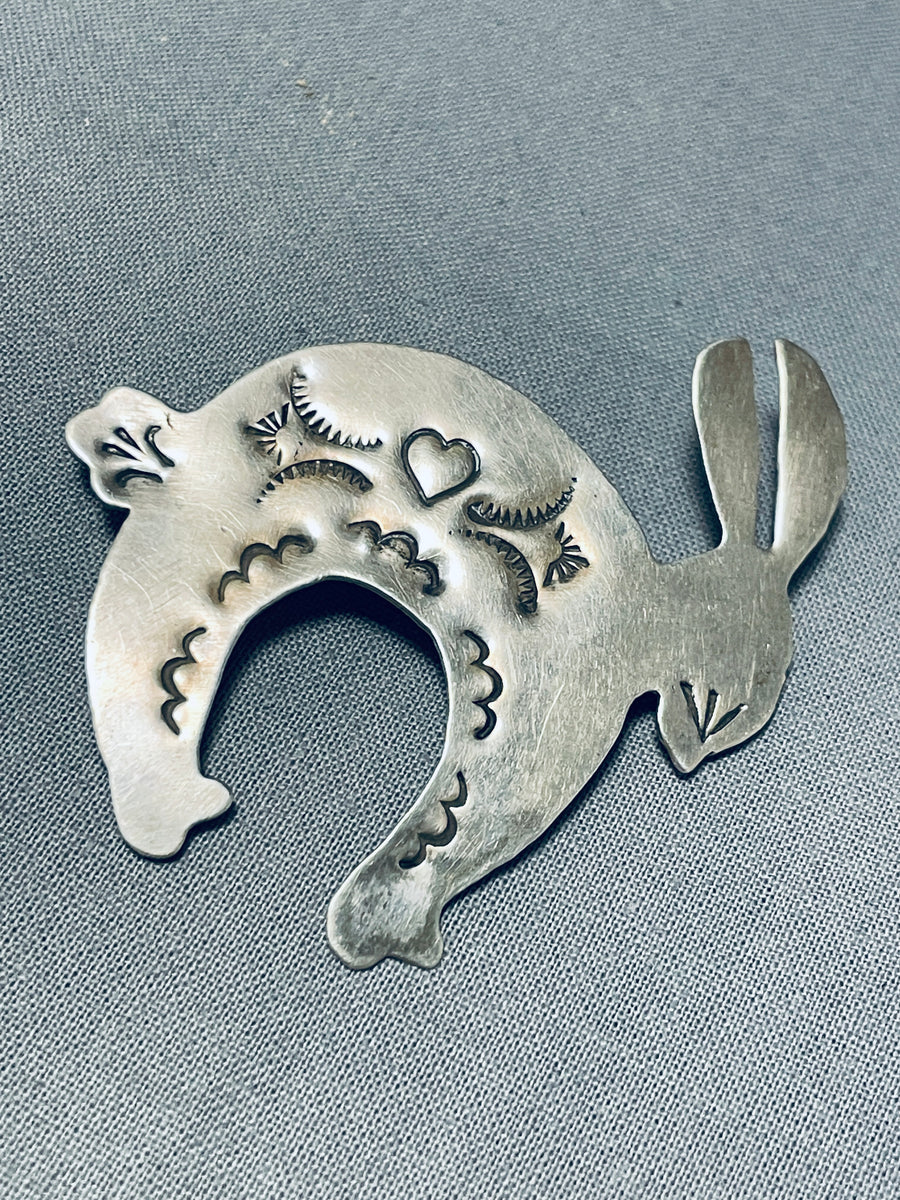 Marvelous Vintage Native American Navajo Sterling Silver Rabbit Pin ...