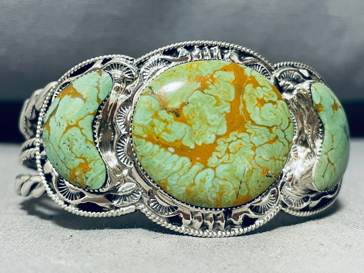 Steve Yazzie Vintage Native American Navajo Royston Turquoise Sterling ...