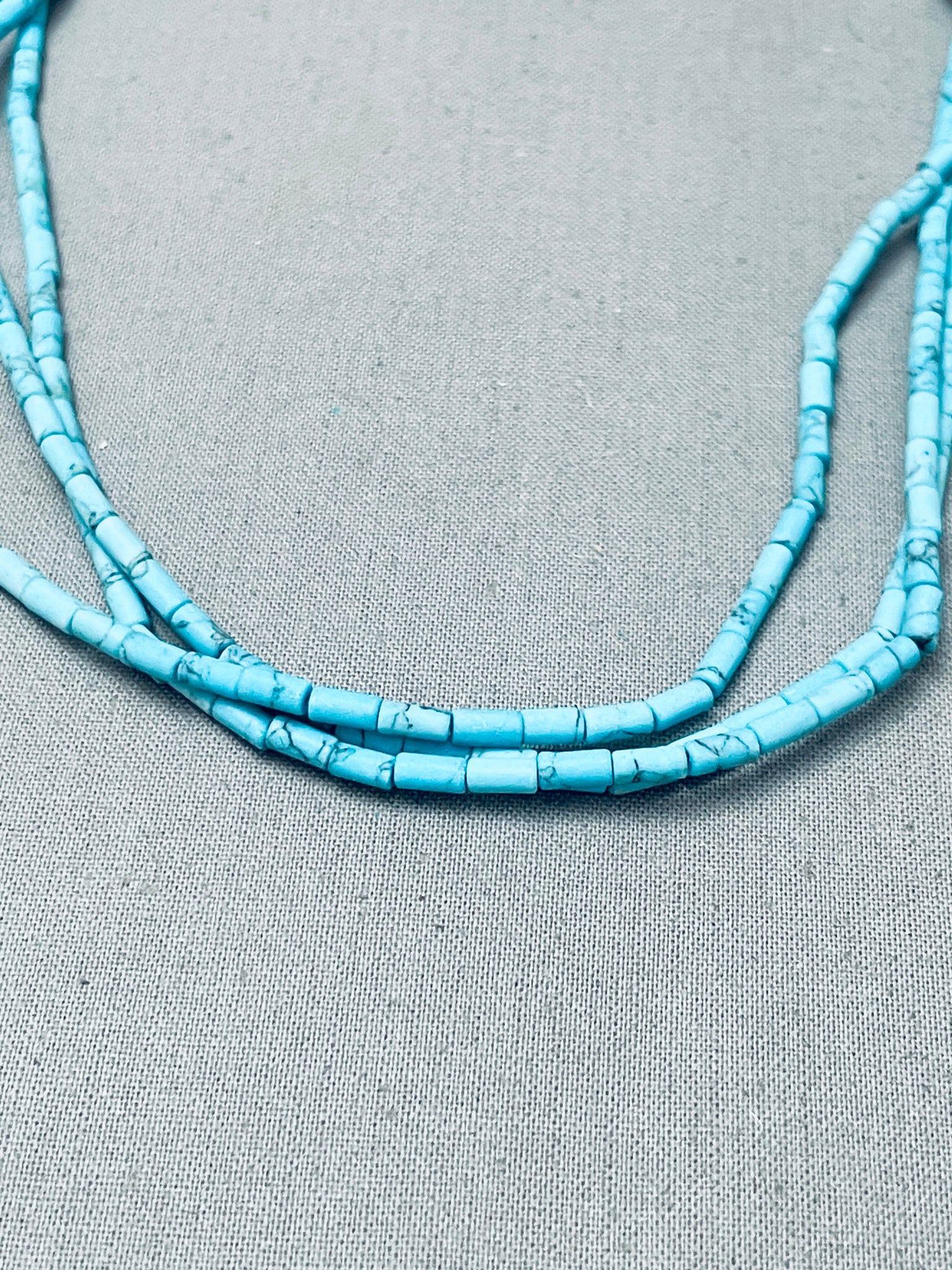 Rare Vintage Native American Navajo Turquoise Heishi Sterling Silver N ...