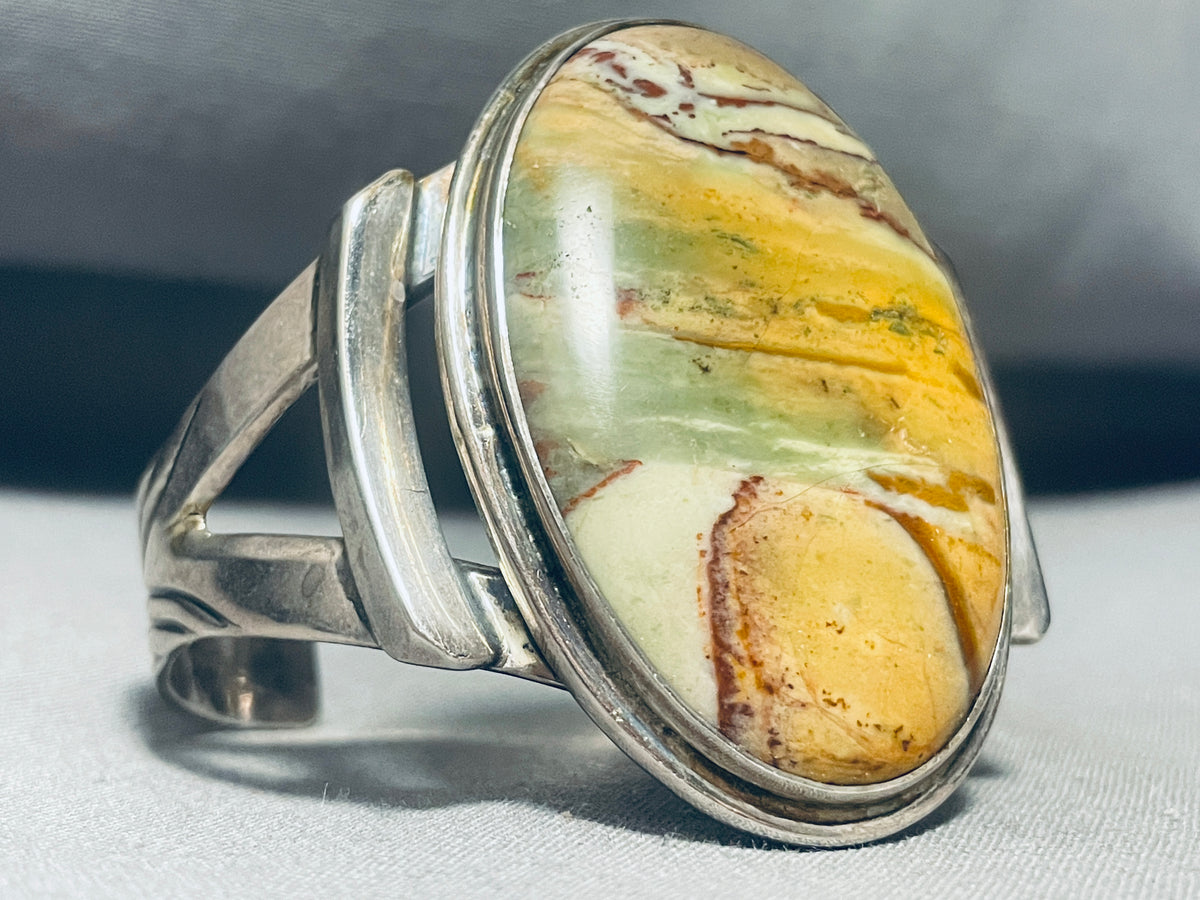 One Of The Most Unique Jasper Vintage Native American Navajo Sterling ...