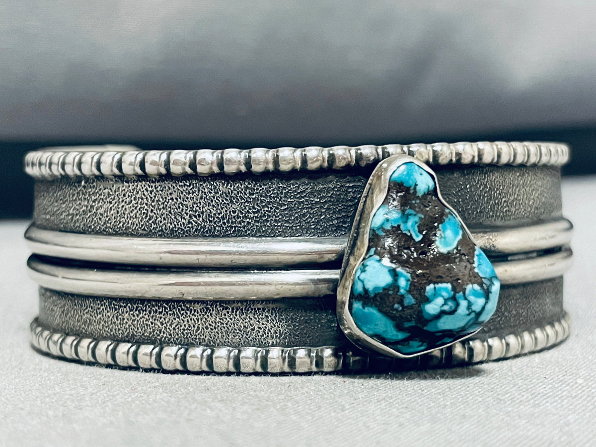 Fascinating Native American Navajo Godber Turquoise Chunk Sterling Sil ...
