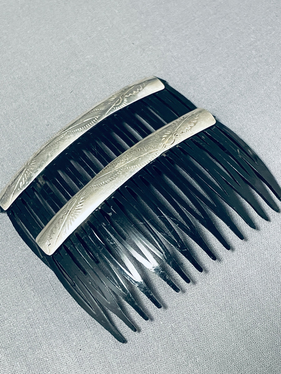 Beautiful Native American Navajo Sterling Silver Set Of Hair Combs ...