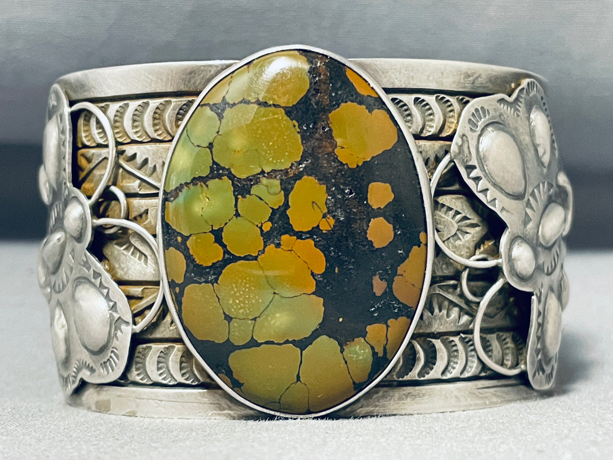 Moss Green Water Web Native American Navajo Turquoise Sterling Silver ...