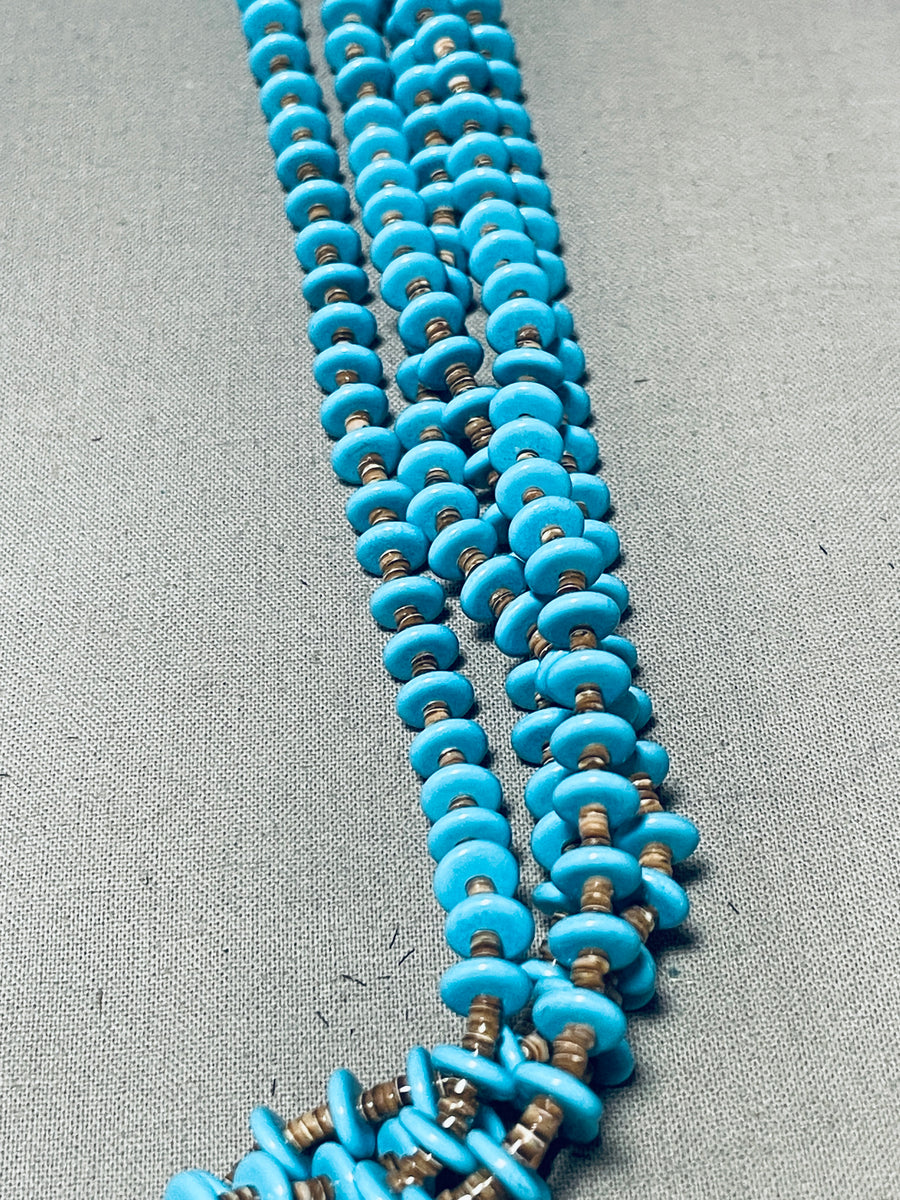 Mary Yazzie Vintage Native American Navajo Turquoise Heishi Sterling S ...