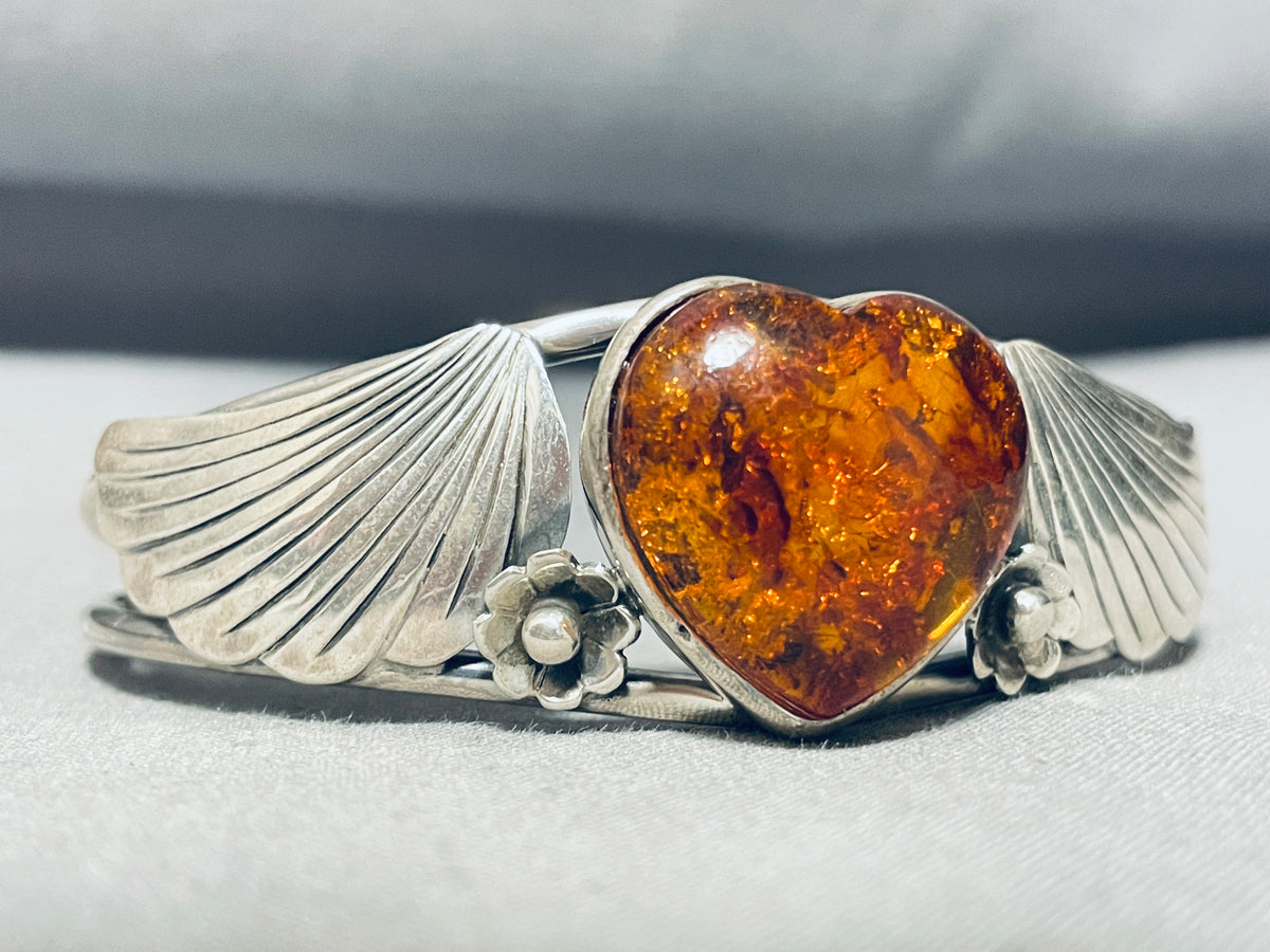Heart Of Ancient Tree Sap Vintage Native American Navajo Sterling Silv ...