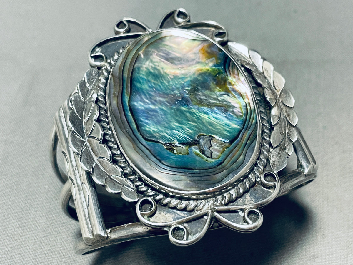 One Of The Best Vintage Native American Navajo Abalone Shell Sterling ...