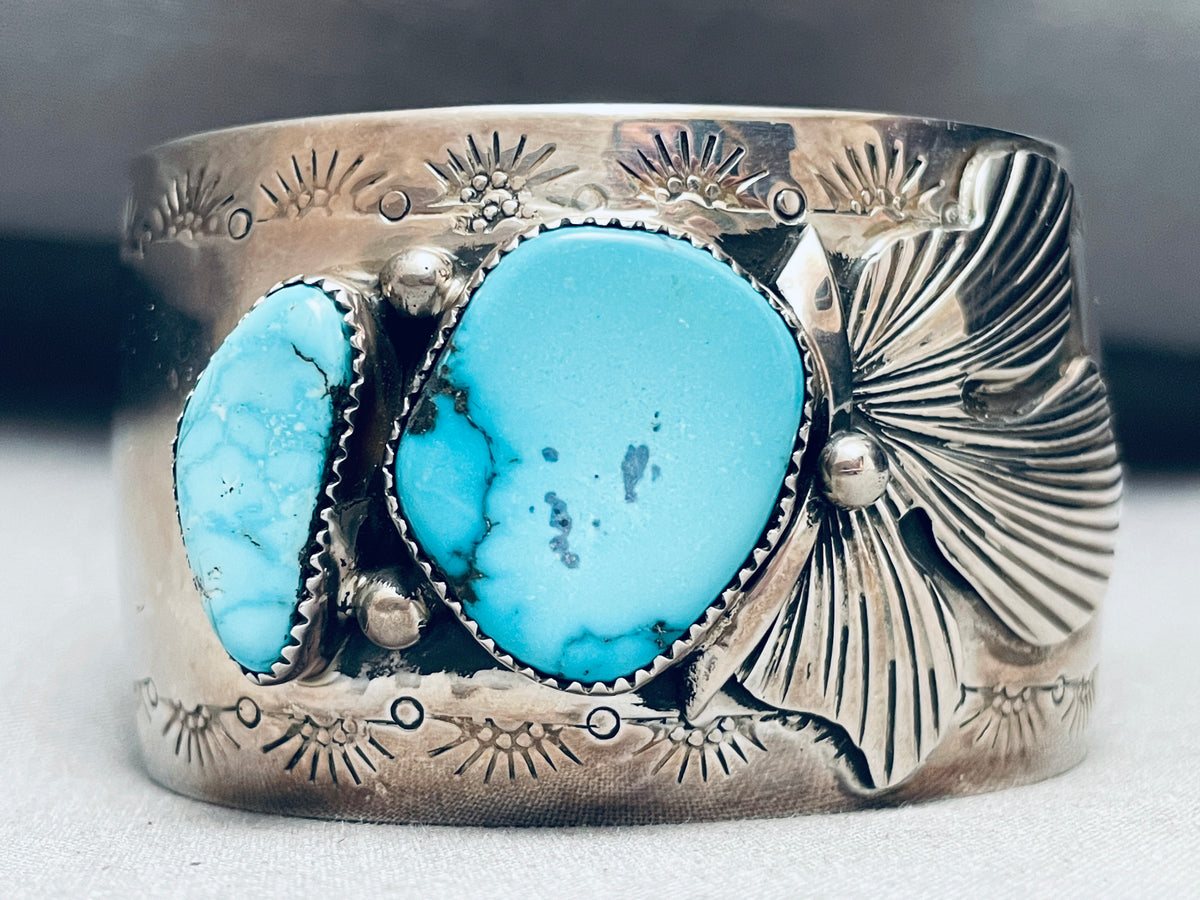 Important Charlie Peshlakai Turquoise Sterling Silver Vintage Bracelet ...