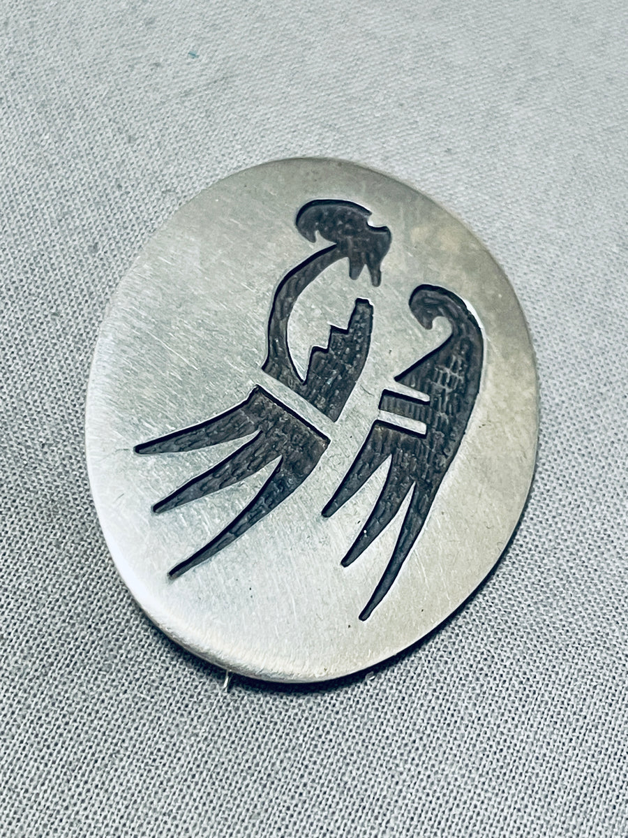 Remarkable Vintage Native American Hopi Sterling Silver Handcarved Par ...