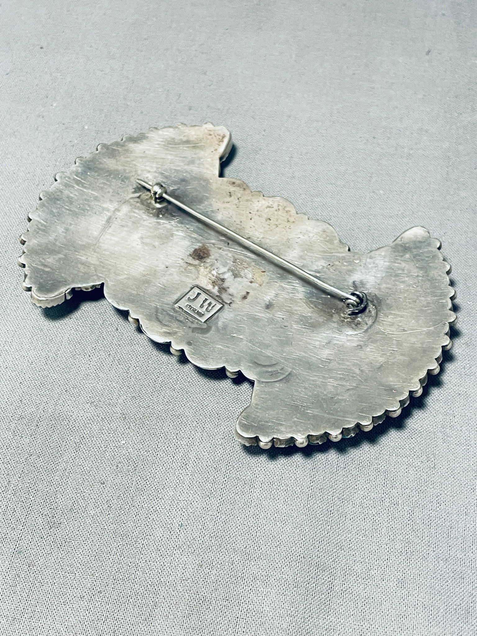 Justin Wilson Vintage Native American Navajo Blue Turquoise Sterling S ...