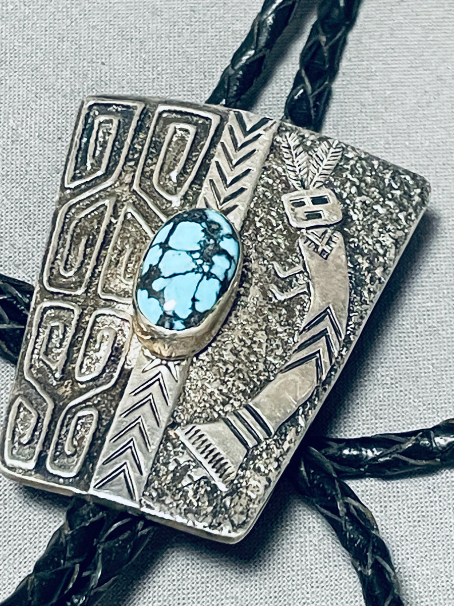Gigantic Vintage Signed Native American Navajo Godber Turquoise Sterli ...