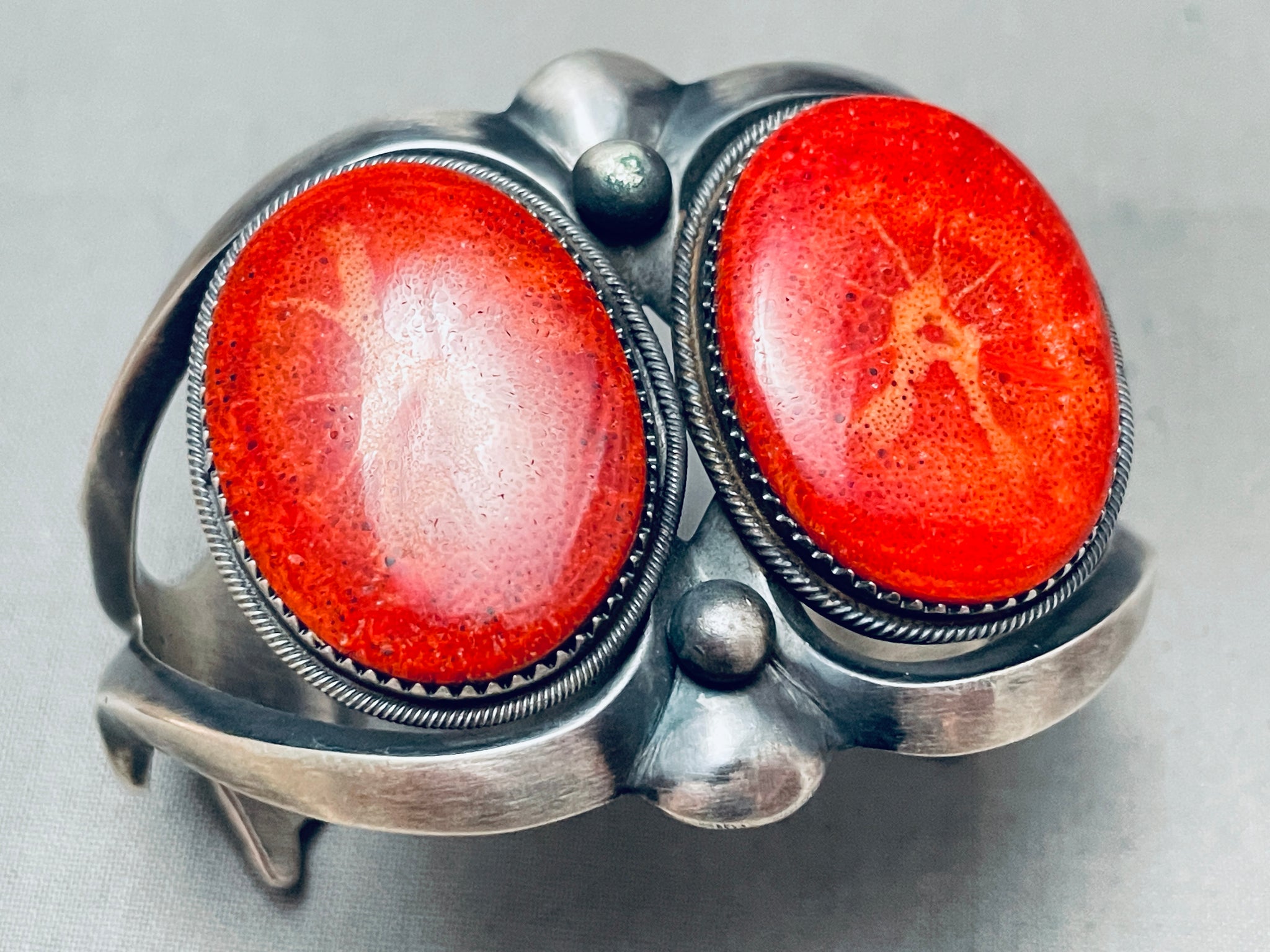 One Of The Best Ever Vintage Native American Navajo Morgan Coral Sterl ...
