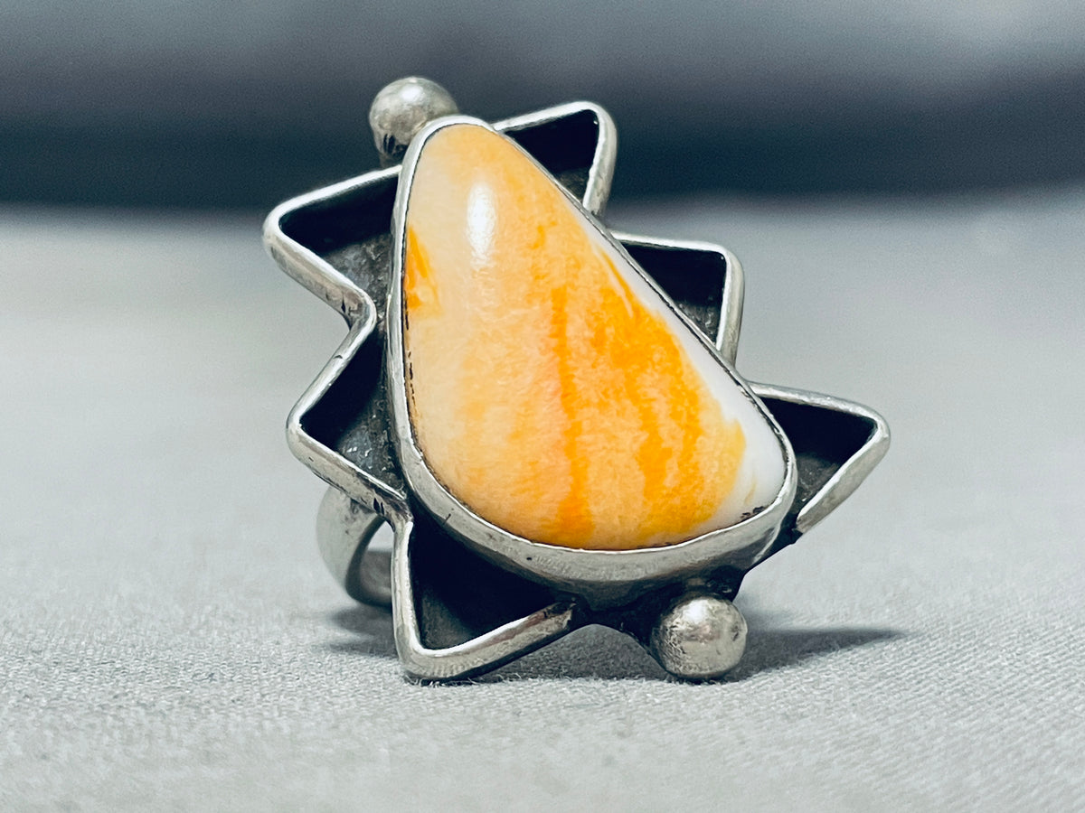 Chimney Butte Native American Navajo Spiny Oyster Sterling Silver Ring ...