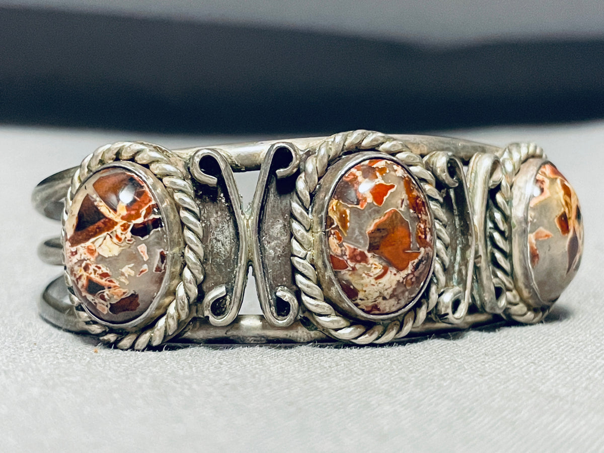 Very Unique Jasper Collage Vintage Native American Navajo Sterling Sil ...