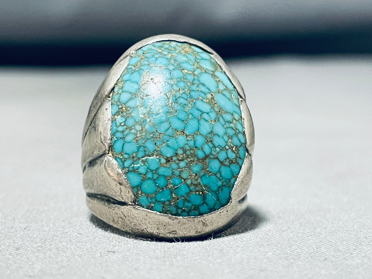 Superior Vintage Native American Hopi Spiderweb Turquoise Sterling Sil ...