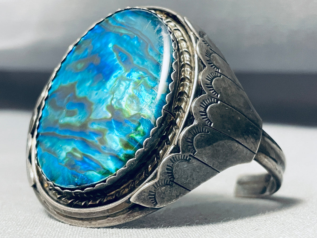 The Best Aqua Abalone Shell Vintage Native American Navajo Sterling Si ...