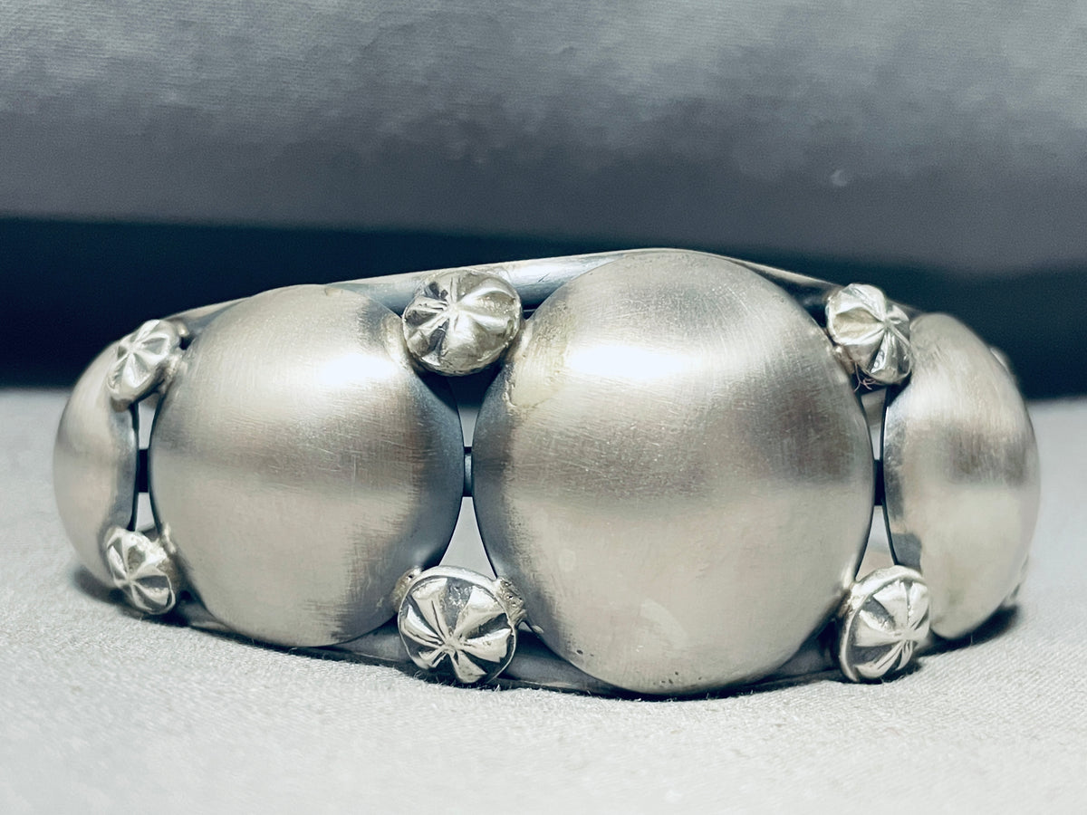 Timothy Yazzie Vintage Native American Navajo Sterling Silver Dome Bra ...