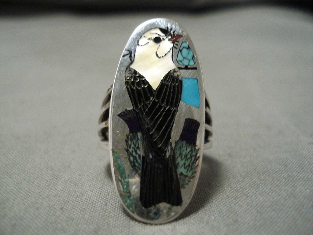 Important Zuni Bird Inlayer Sterling Silver Native American Ring ...