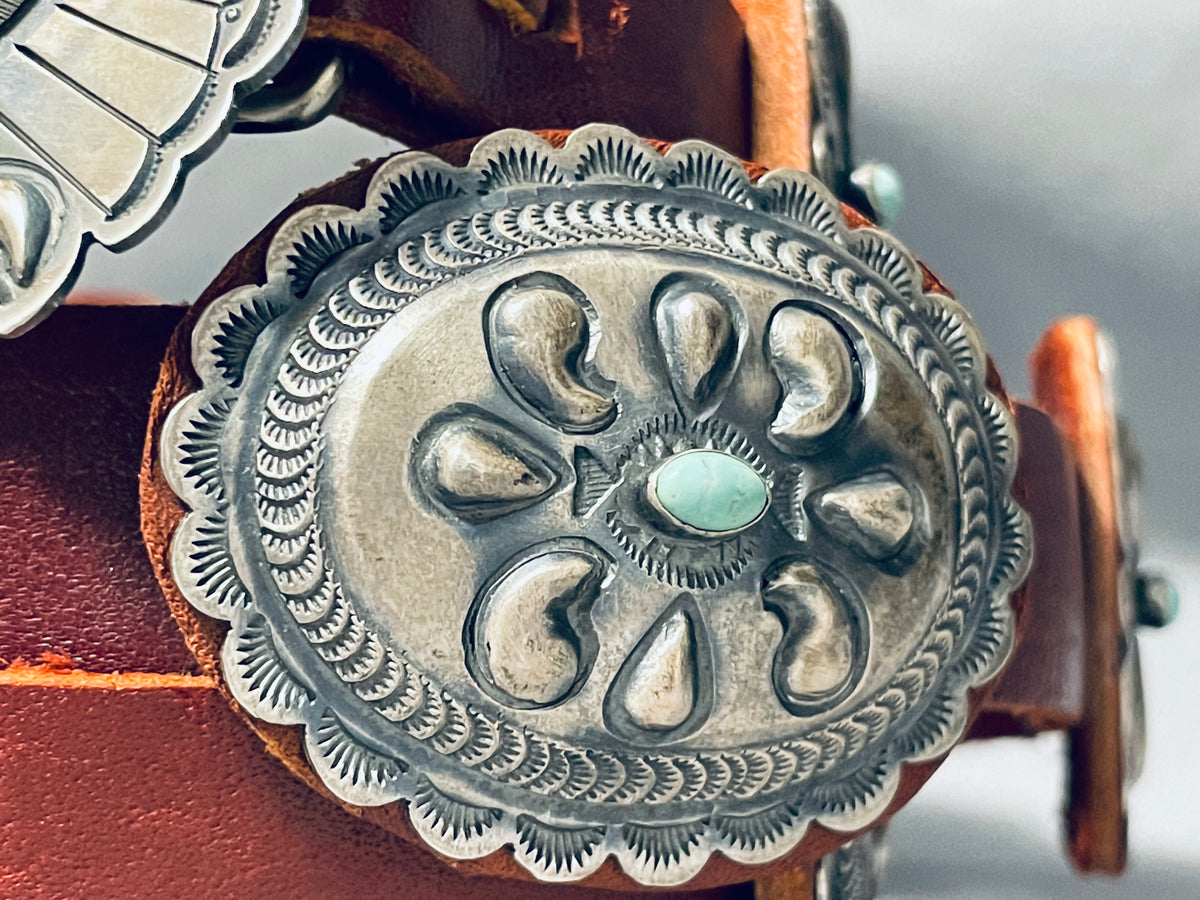 Rare Charlie Signed Vintage Native American Navajo Turquoise Sterling ...