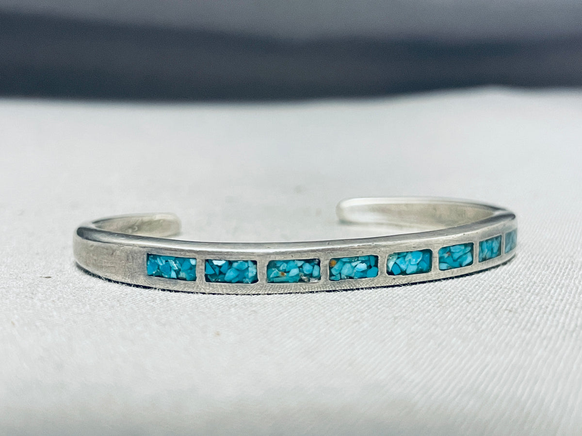 Marvelous Vintage Native American Navajo Turquoise Sterling Silver Bra ...