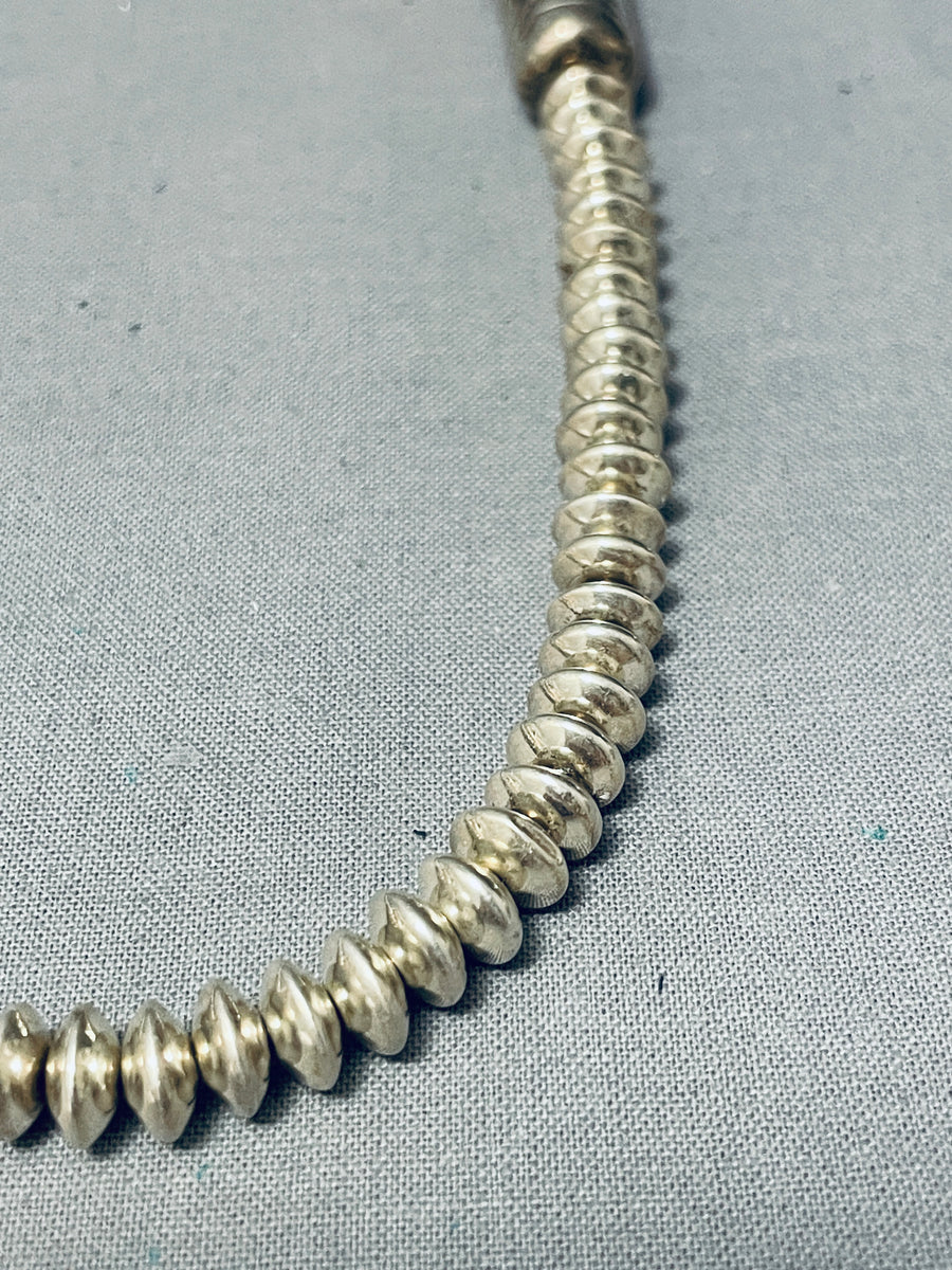 Native American Sturdy Vintage Santo Domingo Thick Sterling Silver Nec ...