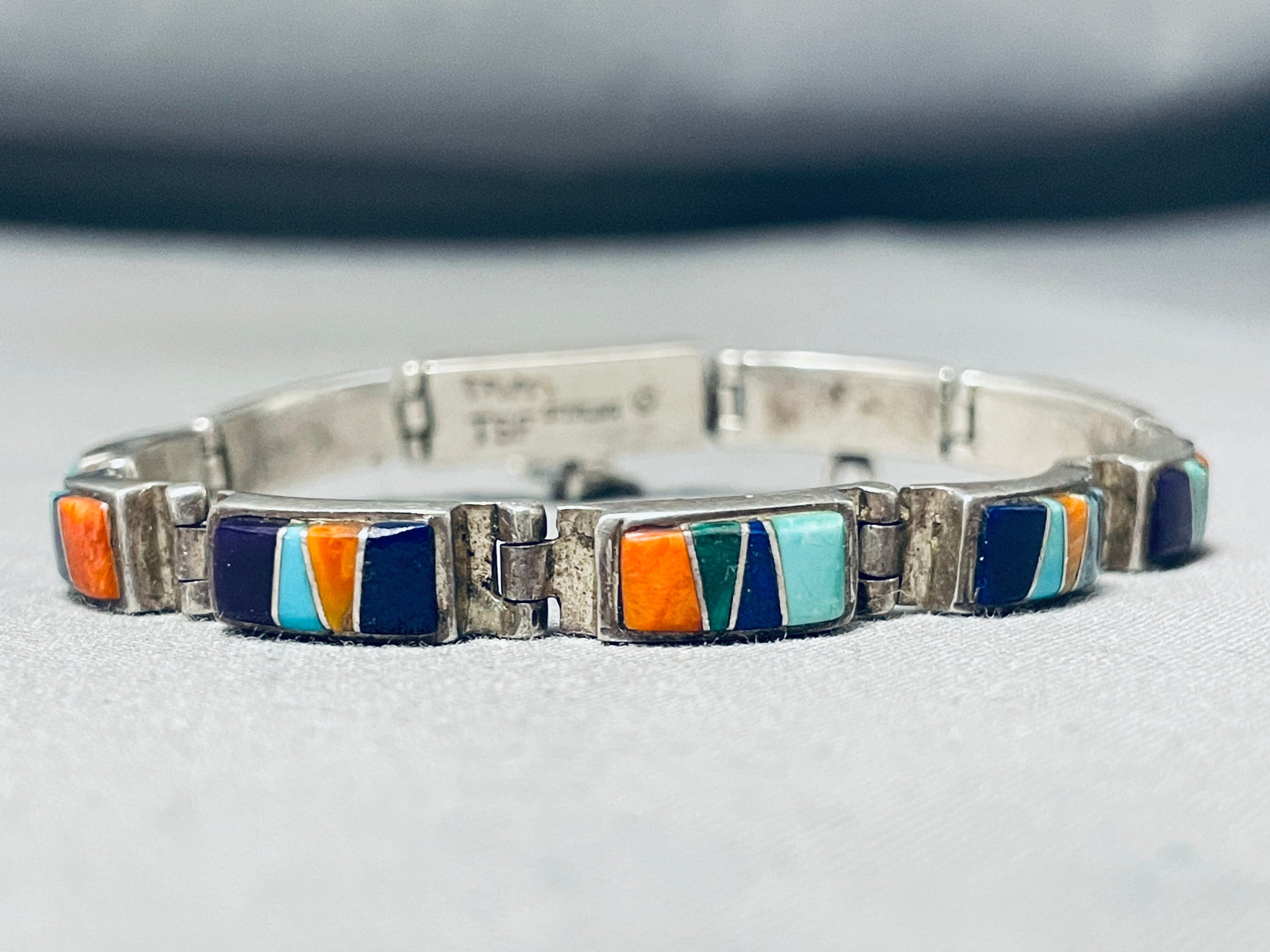 Incredibly Intricate Native American Navajo Turquoise Inlay Sterling S ...