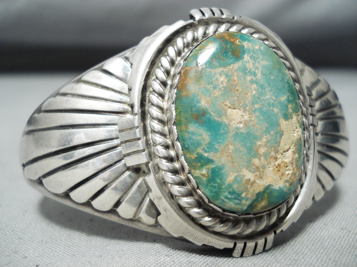 Massive Vintage Native American Navajo Godber Turquoise Sterling Silve ...