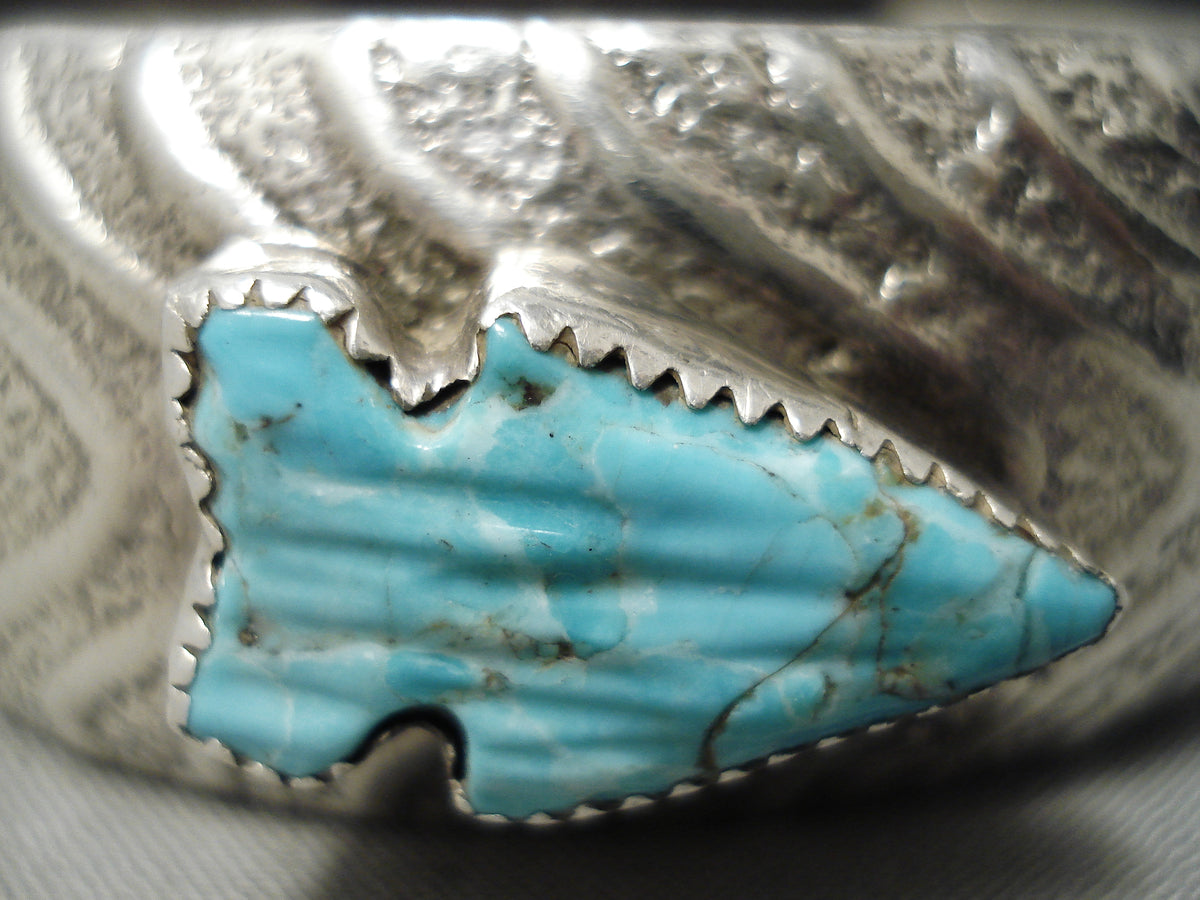 Amazing Vintage Native American Navajo Arrowhead Turquoise Sterling Si ...