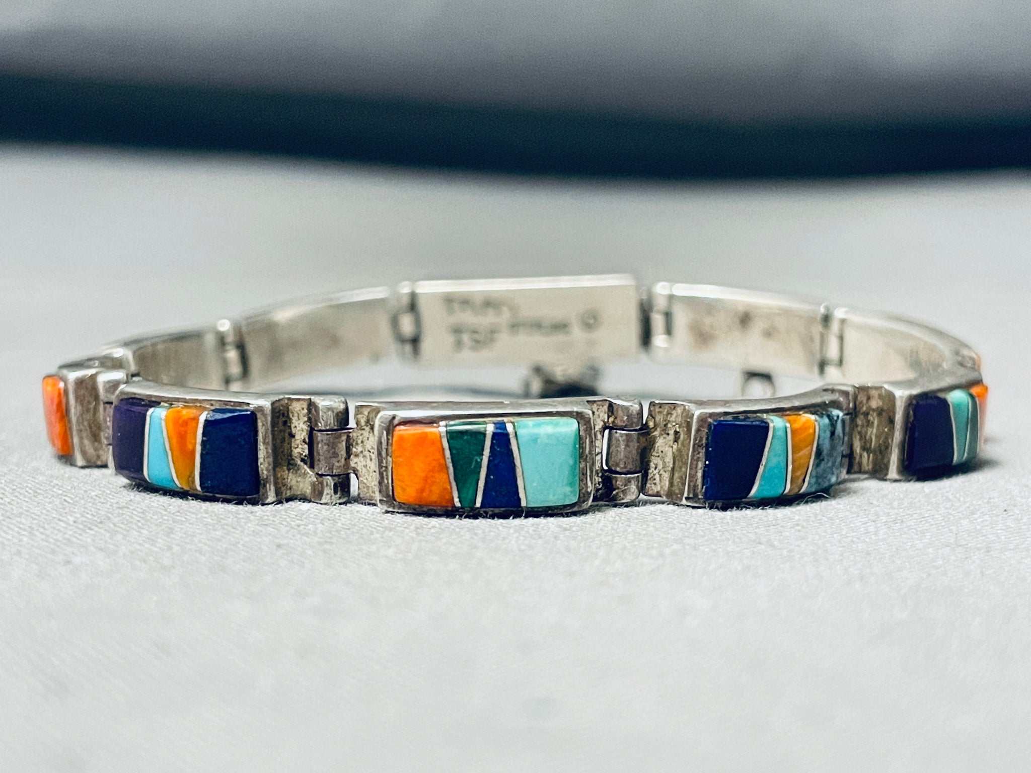 Incredibly Intricate Native American Navajo Turquoise Inlay Sterling S ...