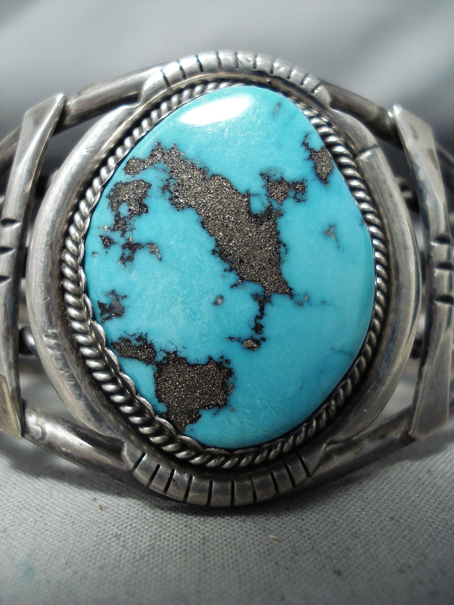 Very Important Godber Turquoise Vintage Native American Navajo Sterlin ...