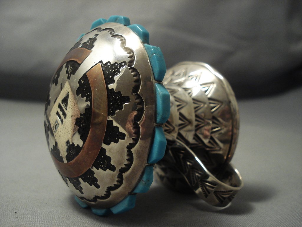 213 Gram Heavy Solid Sterling Native American Jewelry Silver Navajo Vi ...