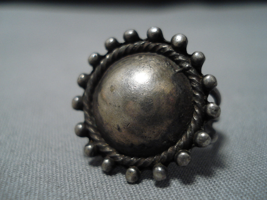 Marvelous Vintage Navajo Native American Sterling Silver Rope Ring Old ...