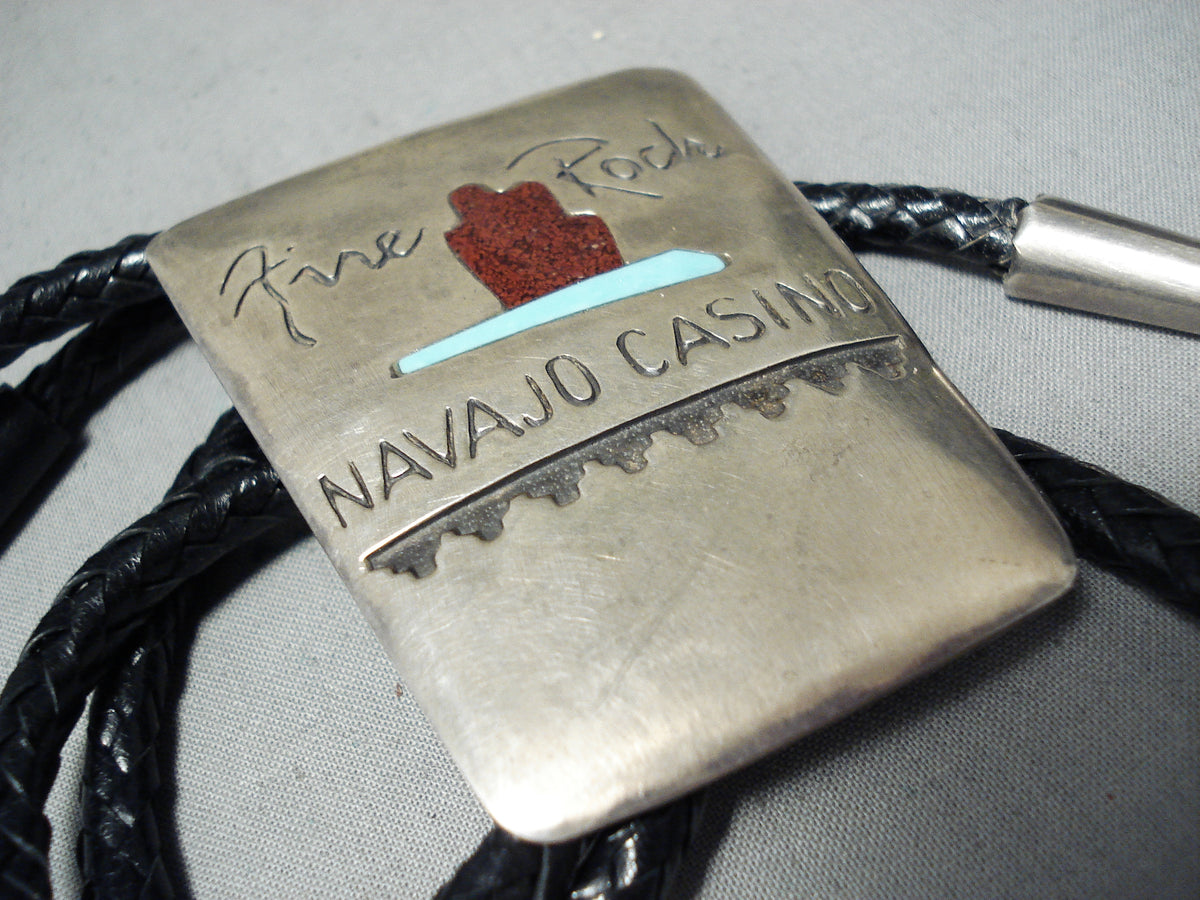 Important Vintage Native American Navajo Turquoise Dinosaur Fossil Ste ...