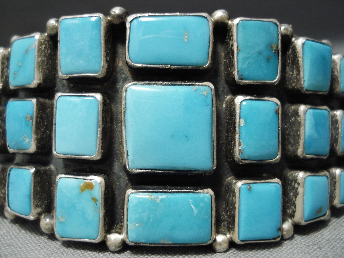 Important Vintage Native American Navajo Verdy Jake Blue Turquoise Ste ...