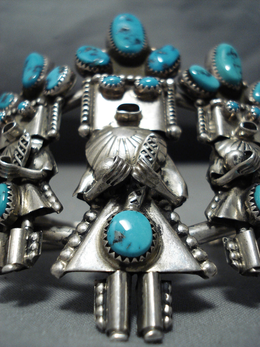 Best Vintage Native American Navajo Singer Kachina Turquoise Sterling ...
