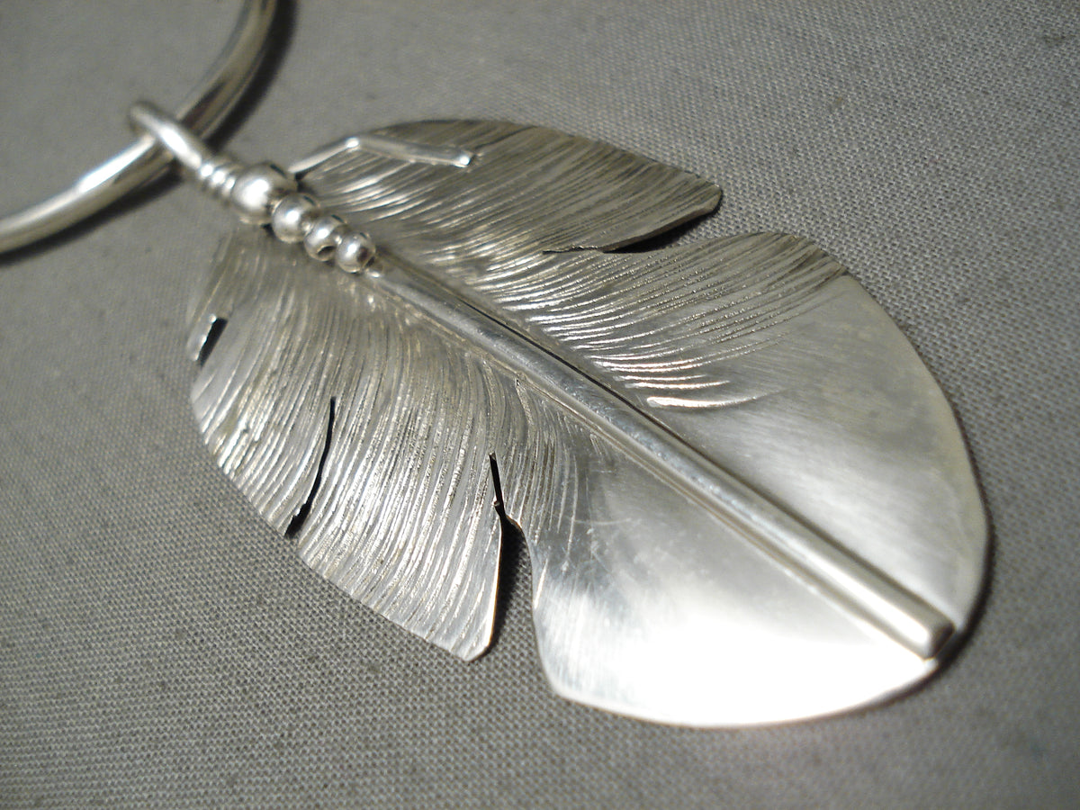 Feather Master Intricate Detailed Native American Navajo Sterling Silv ...
