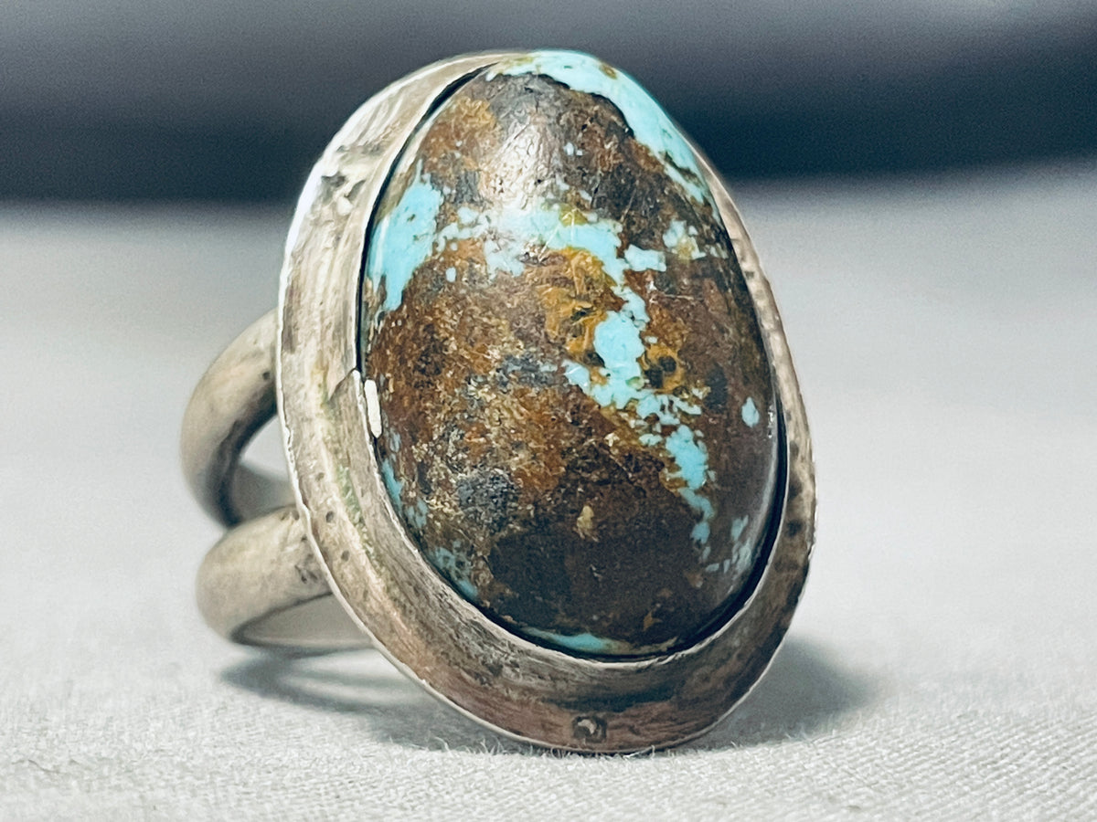 Huge Very Rare Bisbee Turquoise Vintage Native American Navajo Sterlin ...