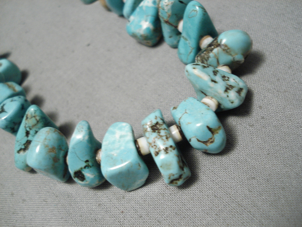 Incredible Vintage Native American Navajo Sky Blur Turquoise Nugget He ...