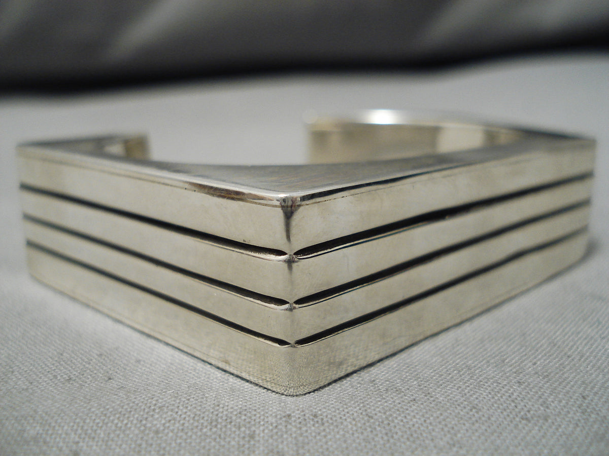 Amazing Vintage Native American Navajo Larry Kay Sterling Silver Brace ...