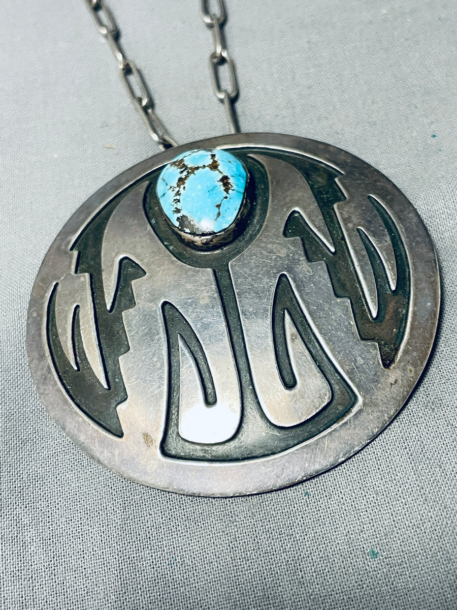 Woah! Huge Vintage Native American Hopi Turquoise Sterling Silver Neck ...